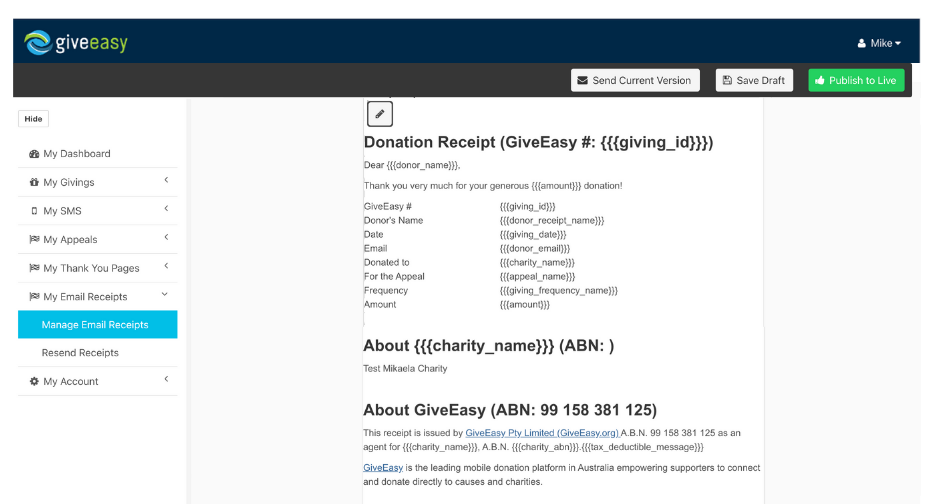 How To Create An Email Receipt – GiveEasy